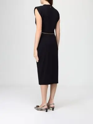 Michael Kors Sleeveless Chain Belted Dress