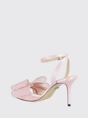 MACH&MACH Embroidered Lace And Satin High Stiletto Heel Sandals
