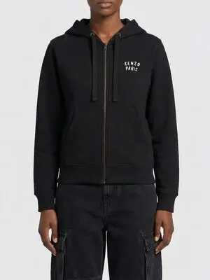 Kenzo Cotton Hoodie With Logo - Black