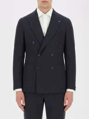 Tagliatore Double Breasted Blazer In Virgin Wool - Blue