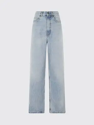 Fiorucci High-waisted Wide Leg Jeans In Light Blue Cotton Denim