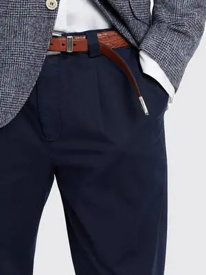 Brunello Cucinelli Stretch Cotton Chino Pants - Blue