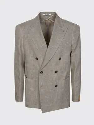 Tagliatore Double Breasted Linen And Cotton Blazer