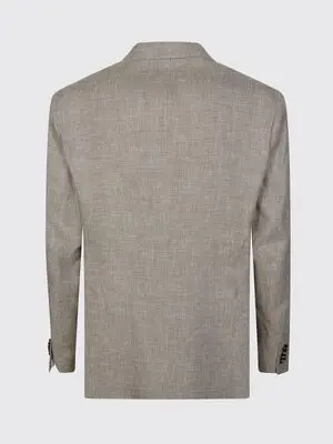 Tagliatore Double Breasted Linen And Cotton Blazer