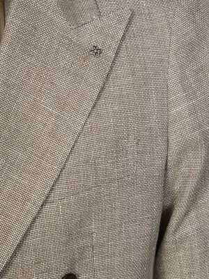 Tagliatore Double Breasted Linen And Cotton Blazer