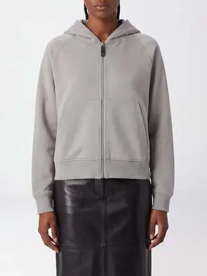 Max Mara Hooded Cotton Zip-up Sweatshirt - Grey 1