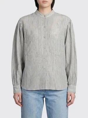 Isabel Marant Étoile Selvia Shirt In Striped Cotton - Gnawed Blue