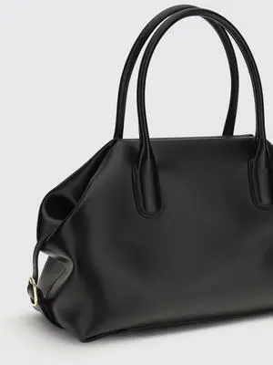 THEMOIRE Vegan Leather Talia Trunk Medium Bag - Black