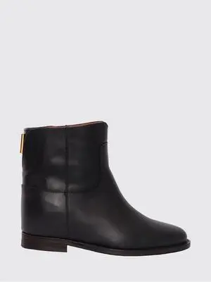 VIA ROMA 15 Leather Wedge Ankle Boot - Black
