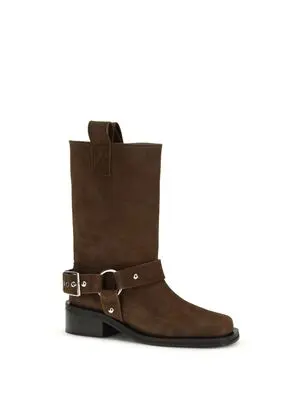 GANNI Suede Biker Boots