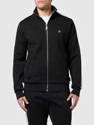 Philipp Plein Cotton Blend Zip Hoodie With Logo - Black