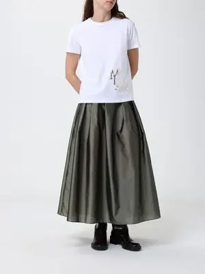 Max Mara Silk Blend Satin Midi Skirt - Olive