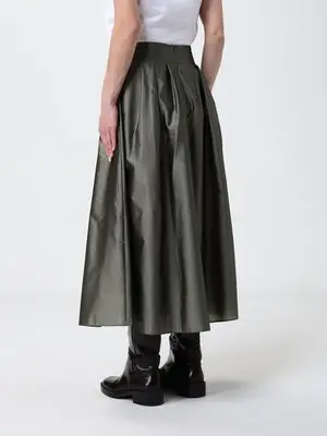 Max Mara Silk Blend Satin Midi Skirt - Olive
