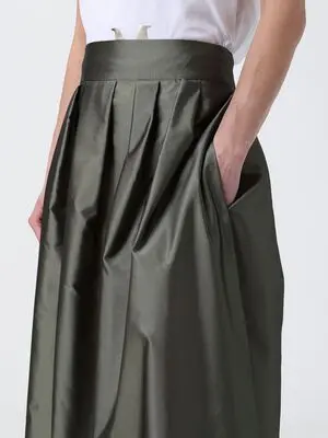 Max Mara Silk Blend Satin Midi Skirt - Olive