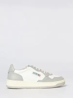 AUTRY Medalist Low Two-tone Calfskin And Suede Sneakers - Grey