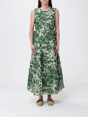 Max Mara Floral Print Ramie Dress - Green