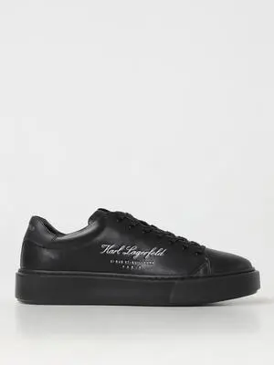 Karl Lagerfeld Leather Lace-up Sneakers - Black