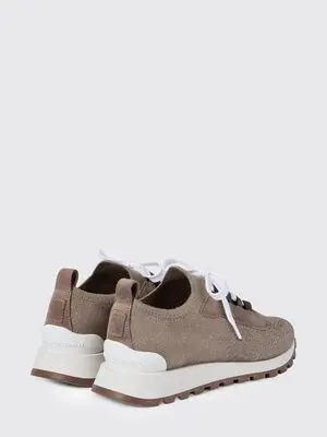 Brunello Cucinelli Cotton And Lurex Knit Low Top Sneakers