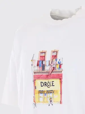 Drole De Monsieur Printed Cotton Crew Neck T-shirt