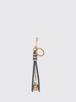 Etro Leather Keychain With Tassel And Logo Detail - Multicolor