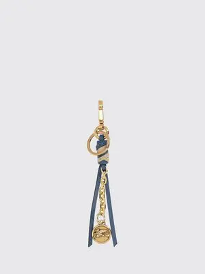 Etro Leather Keychain With Tassel And Logo Detail