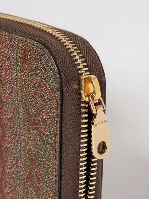 Etro Arnica Coated Cotton Paisley Wallet