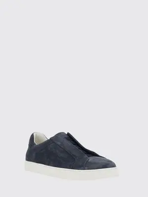 DOUCAL'S Suede Calfskin Slip-on Sneakers - Blue