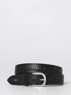 Orciani Embossed Leather Belt With Studs - Black