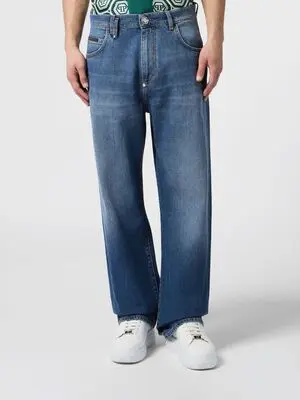 Philipp Plein Wide Leg Stretch Denim Jeans