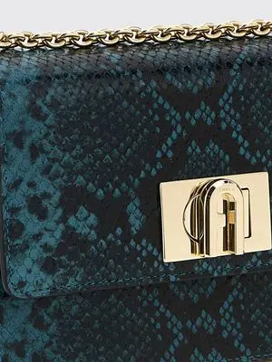 Furla 1927 Printed Goatskin Shoulder Bag - Blue