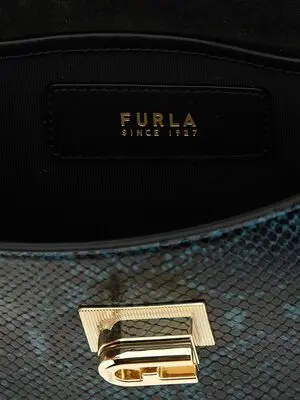 Furla 1927 Printed Goatskin Shoulder Bag - Blue