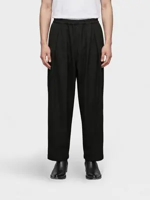 MAISON MARGIELA Cotton Blend Wide Leg Trousers - Black