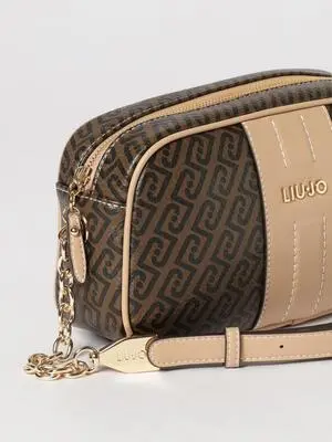 Liu Jo Grained Faux Leather Bag With Printed Monogram - Brown