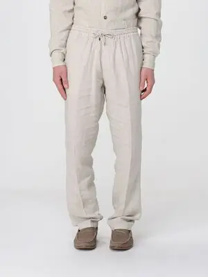 Boglioli Linen Drawstring Trousers - Beige