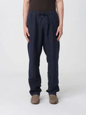 Boglioli Linen Drawstring Trousers - Blue