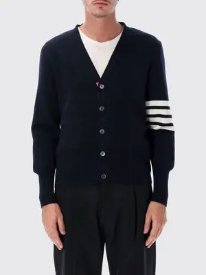 Thom Browne 4-bar V-neck Virgin Wool Cardigan - Navy