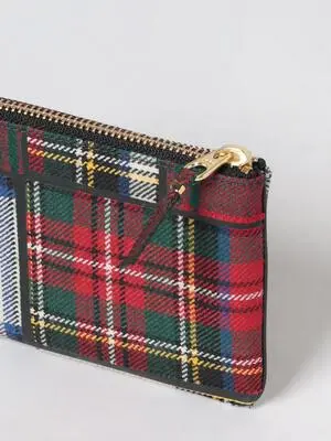 Comme Des Garçons Coin Purse In Tartan Twill - Red