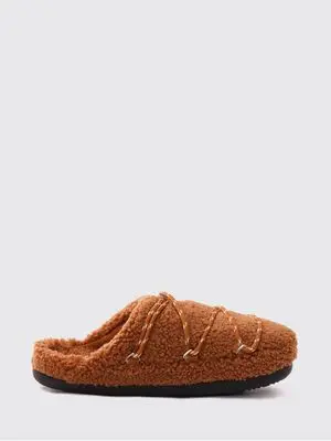 Moon Boot Teddy Shearling Slippers - Camel