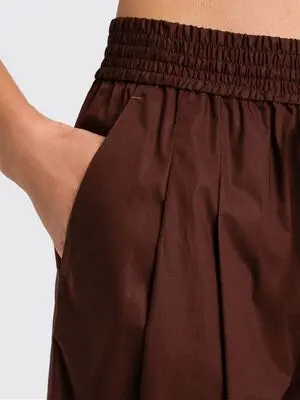 TWINSET Cotton Blend Cropped Trousers - Brown