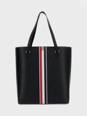 Thom Browne Grained Leather Tote Bag - Black