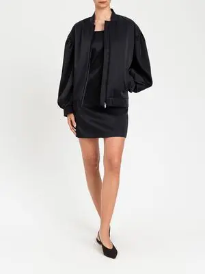 TWINSET Duchess Satin Oversized Bomber Jacket