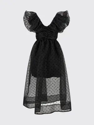 GANNI Polka Dot Tulle Midi Dress