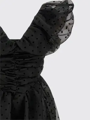GANNI Polka Dot Tulle Midi Dress
