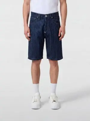 Philipp Plein Cotton Denim Striped Shorts