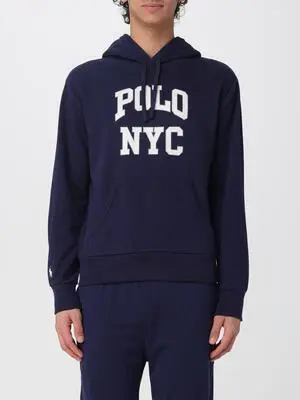 Polo Ralph Lauren Cotton Blend Hoodie With Logo - Blue
