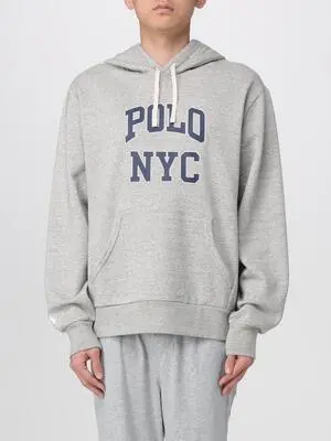 Polo Ralph Lauren Cotton Blend Hoodie With Logo - Grey