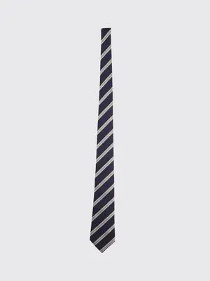 Giorgio Armani Jacquard Striped Silk Tie - Blue