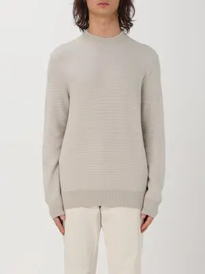 BOSS Crew Neck Textured Pullover - Beige