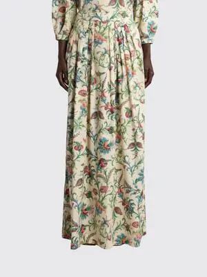 Etro Long Skirt In Cotton With Paisley Print - Multicolor