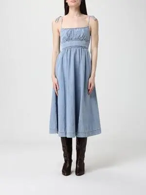 Zimmermann Wanderlust Midi Cotton Dress - Blue